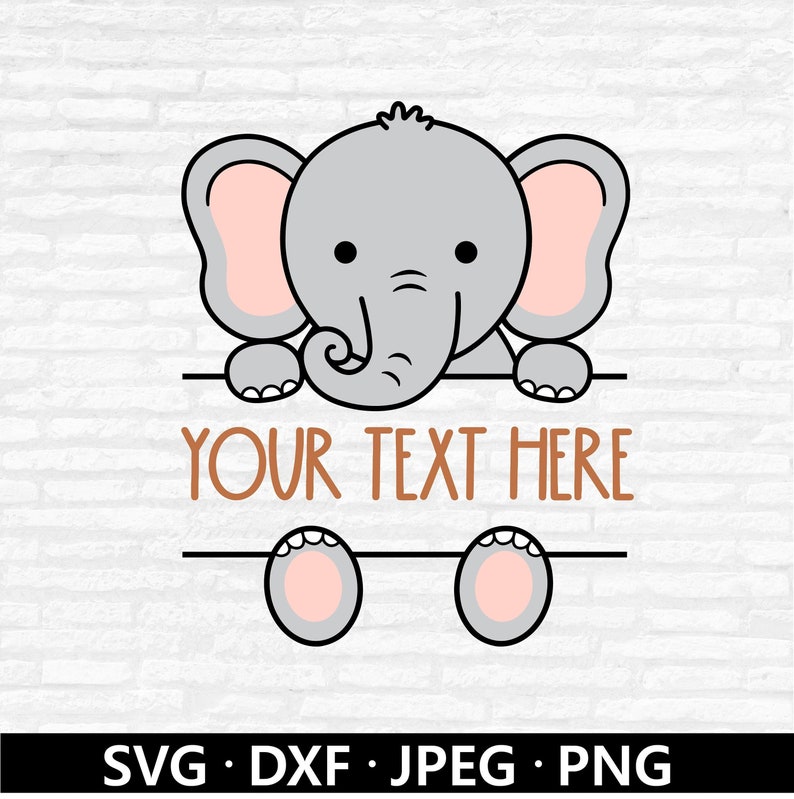 Elephant Monogram SVG Baby Elephant SVG Cute Elephant Girl - Etsy