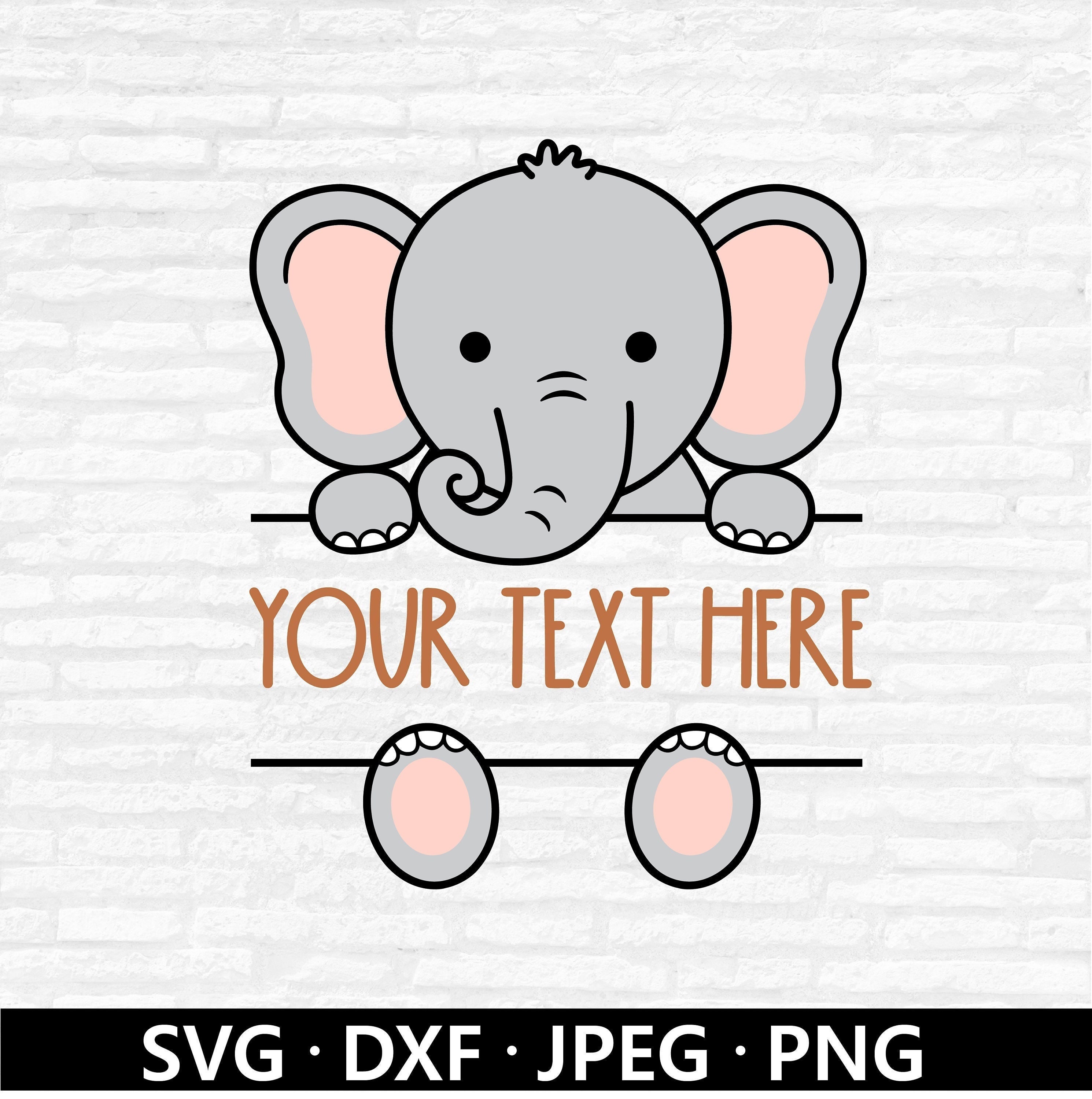 Elephant Monogram SVG Baby Elephant SVG Cute Elephant Girl - Etsy UK