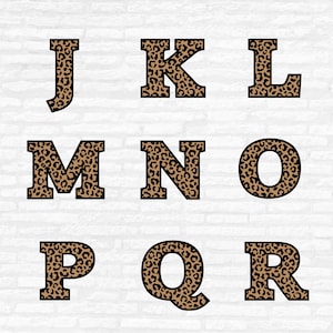 Leopard Print Alphabet & Numbers SVG, PNG, DXF, Layered Cut Files ...