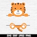 Tiger Monogram SVG: Animal Name Frame, Kids Shirt Cut File (digital ...