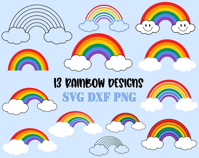 Rainbow SVG Rainbow Cricut Cut Files Rainbow Svg Bundle - Etsy