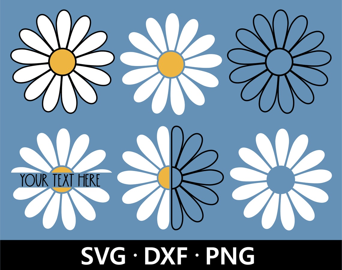 Daisy SVG Daisy Split Monogram Svg Flower Svg Monogram Svg | Etsy Canada