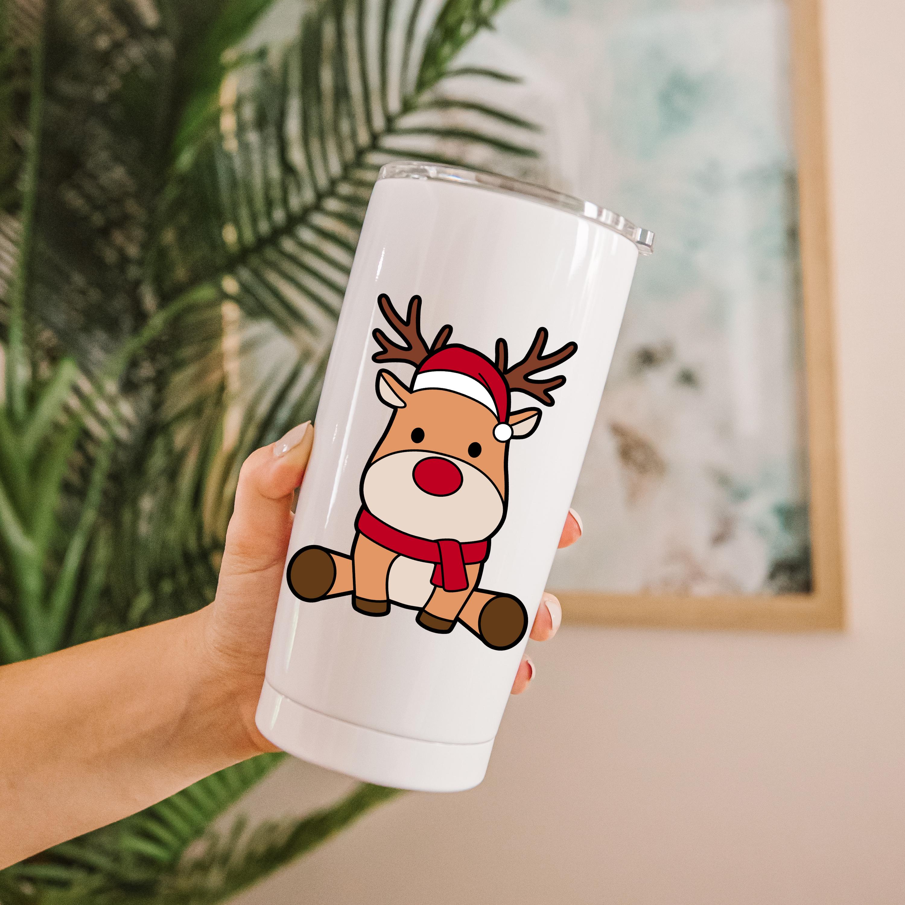 Christmas Reindeer SVG: Winter Woodland Animal Santa Hat Cut Files ...