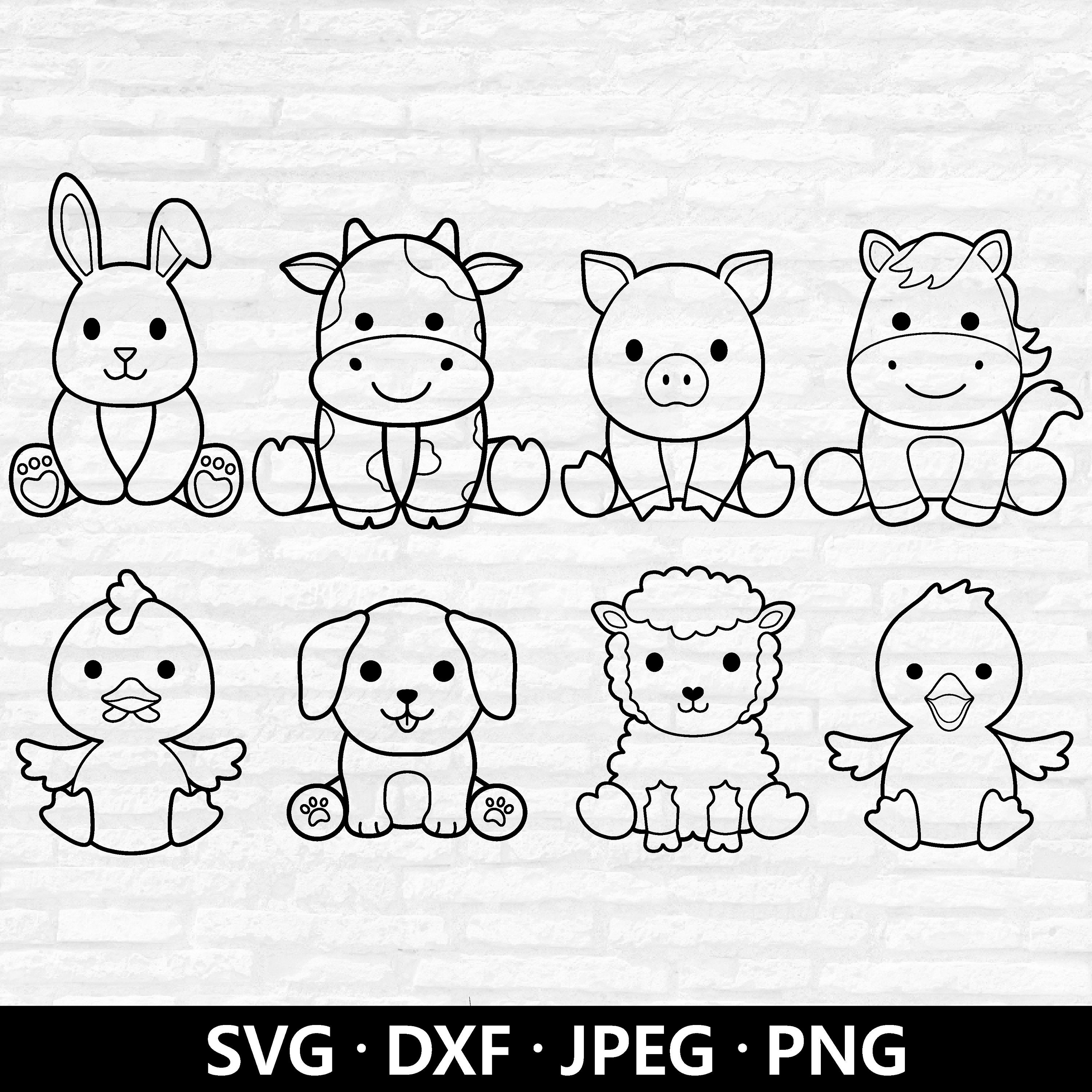 Animales de granja esquema SVG animales lindos paquete svg - Etsy México