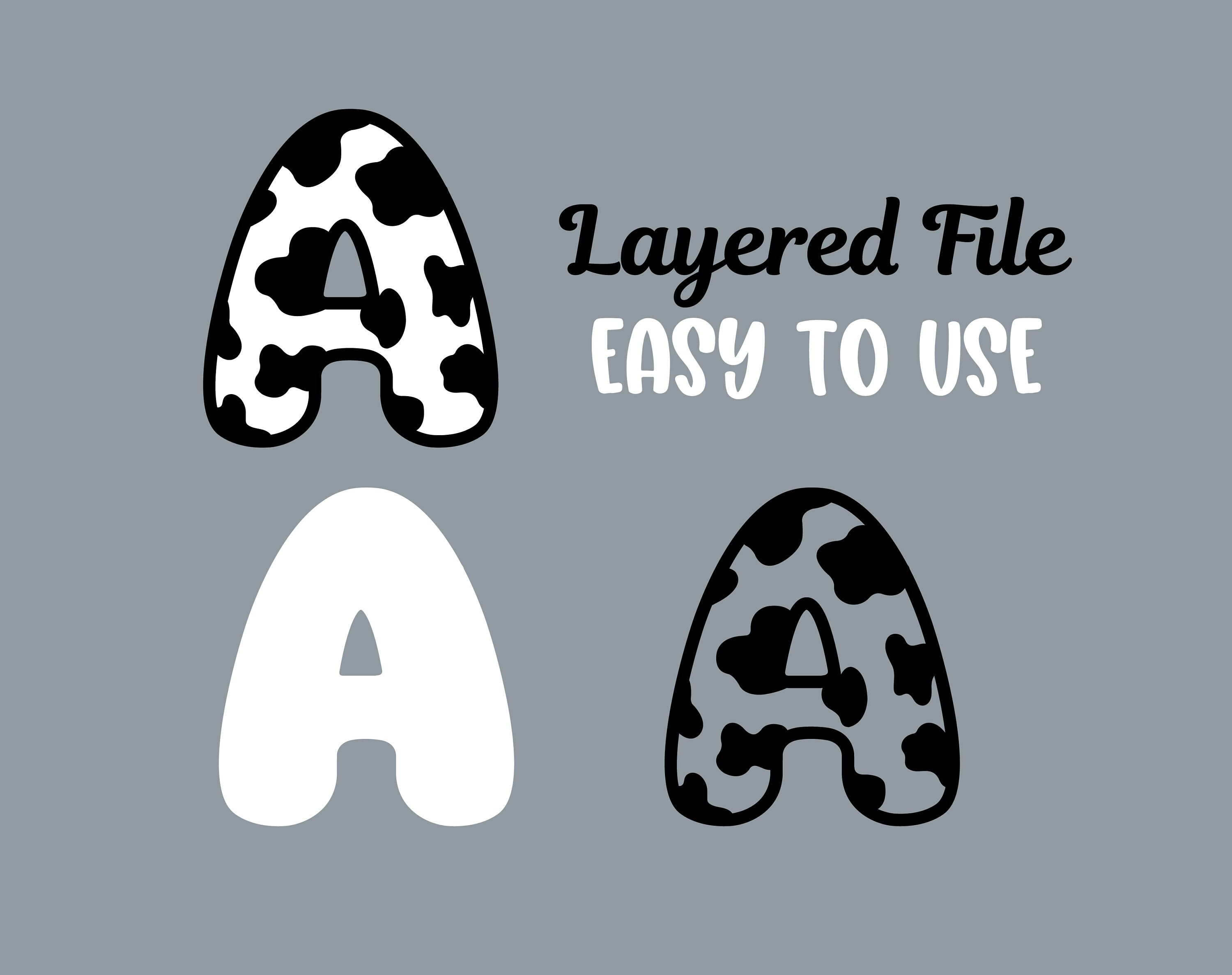 Cow Font SVG Cow Print Alphabet SVG Numbers Svg Cow Letters - Etsy Canada