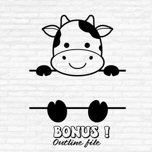 Cow Monogram SVG, Baby Cow SVG, Cute Cow Cut File, Split Monogram SVG ...