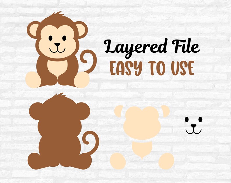 Monkey Clipart, Jungle Animal SVG (digital Download) - Etsy