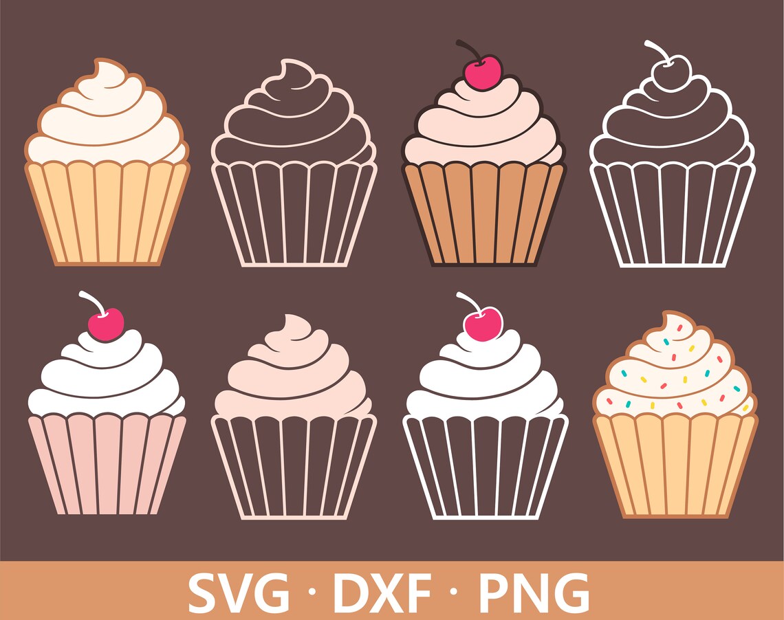 Cupcake SVG Cake Cut File Cupcake Bundle Svg Sweets Svg - Etsy
