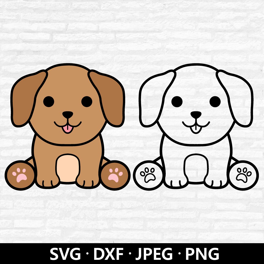 Puppy SVG, Dog Cut File, Cute Dog Outline Vector, Baby Shower Shirt Svg ...