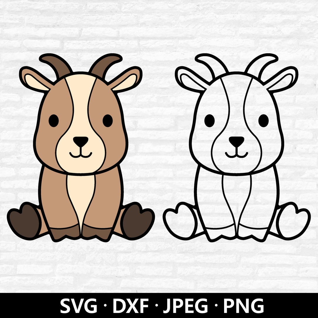 Cute Goat Svg, Goat Outline Vector, Goat Svg Bundle, Farmhouse Clipart ...