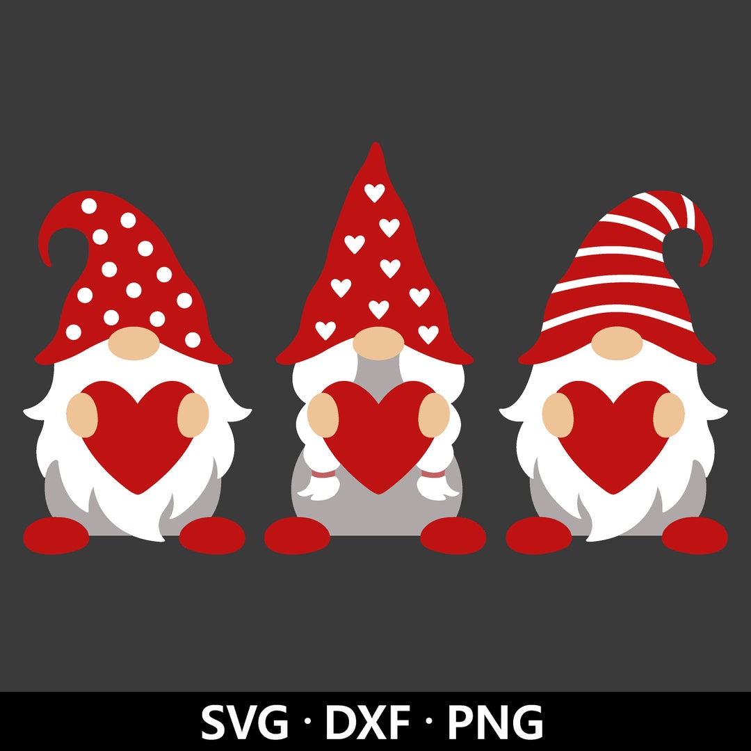 Valentine Gnomes SVG, Gnome With Heart Vector, Valentine Gnome Clipart ...