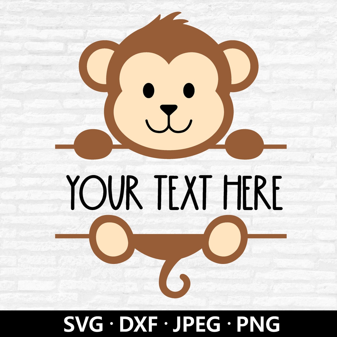 Monkey Monogram SVG, Split Monogram Svg, Baby Monkey SVG, Cute Monkey ...