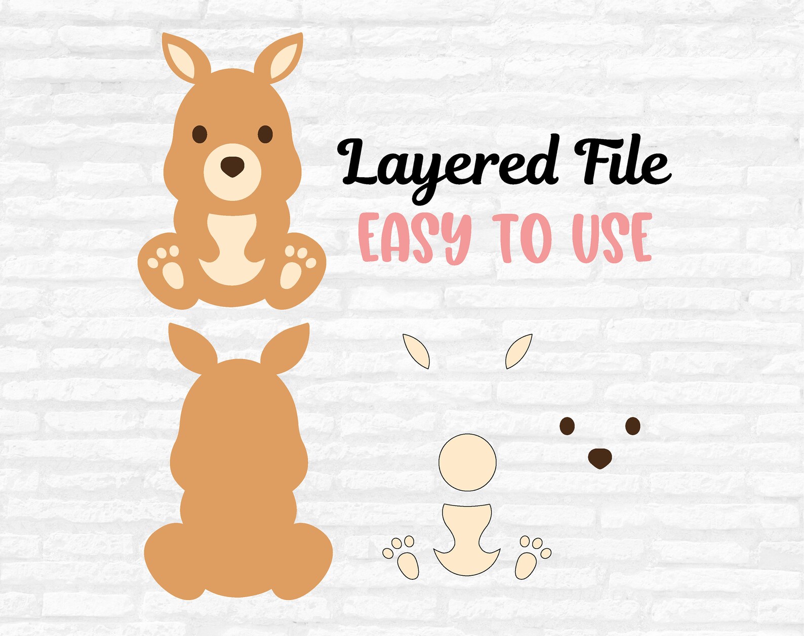 Cute Kangaroo SVG Kangaroo Cut Files Jungle Animals SVG - Etsy