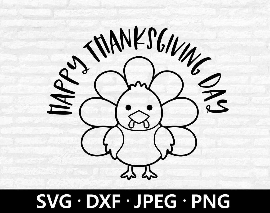 Thanksgiving Turkey SVG, Fall Shirt Design, Cut Files Clipart (digital ...