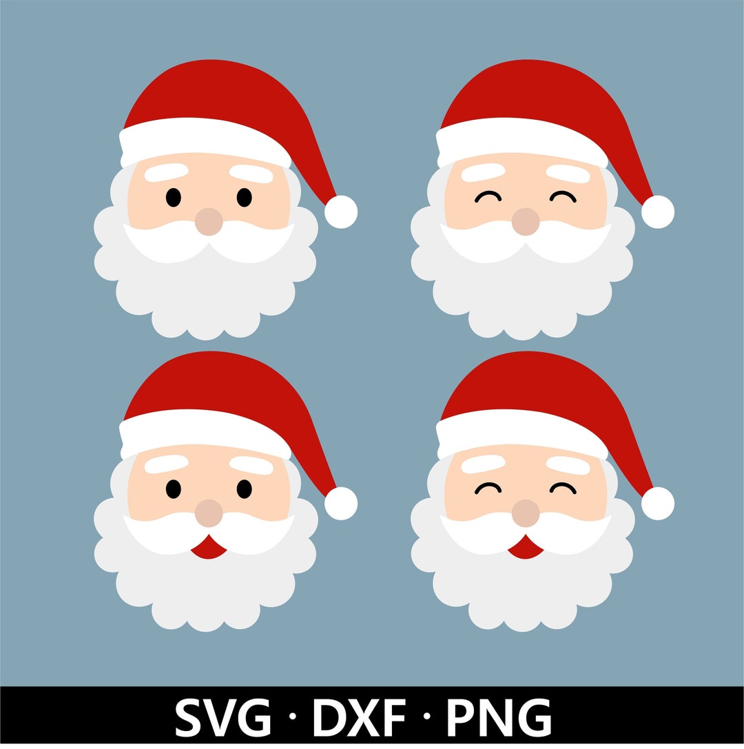 Santa Claus Face SVG Cute Santa Layered Cut File Funny Santa - Etsy