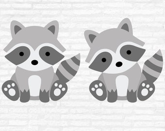 Raccoon SVG Set. Cricut Cut Files Silhouette. Layered Files. - Etsy