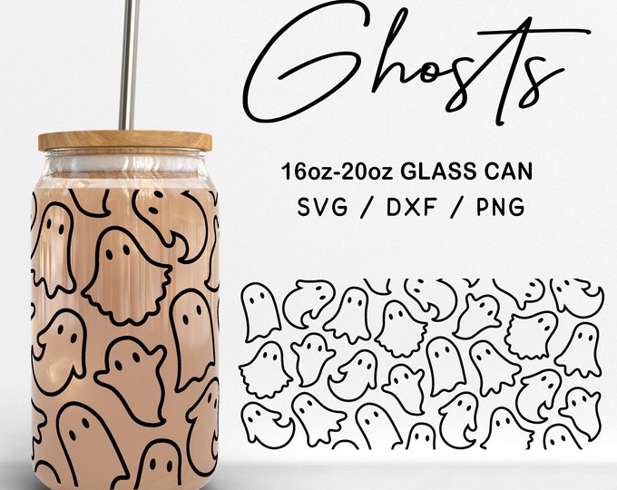 SWEET GHOSTS SVG | Libbey Cup Wrap | 16OZ Can Glass Wrap | Halloween ...