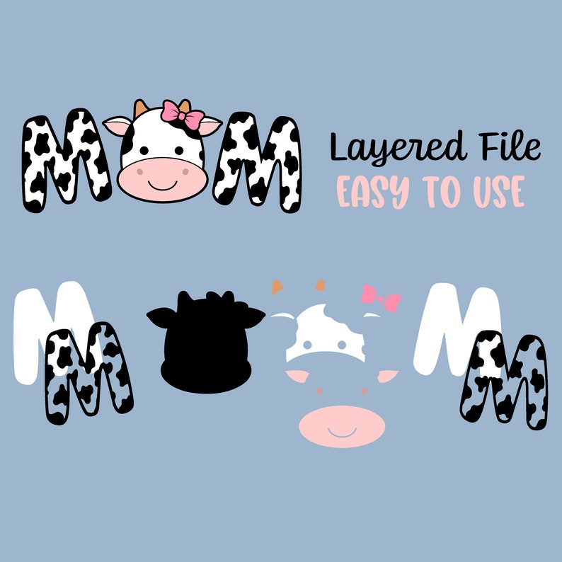Cow Mom SVG: Farm Animal Birthday Clipart (digital Download) - Etsy