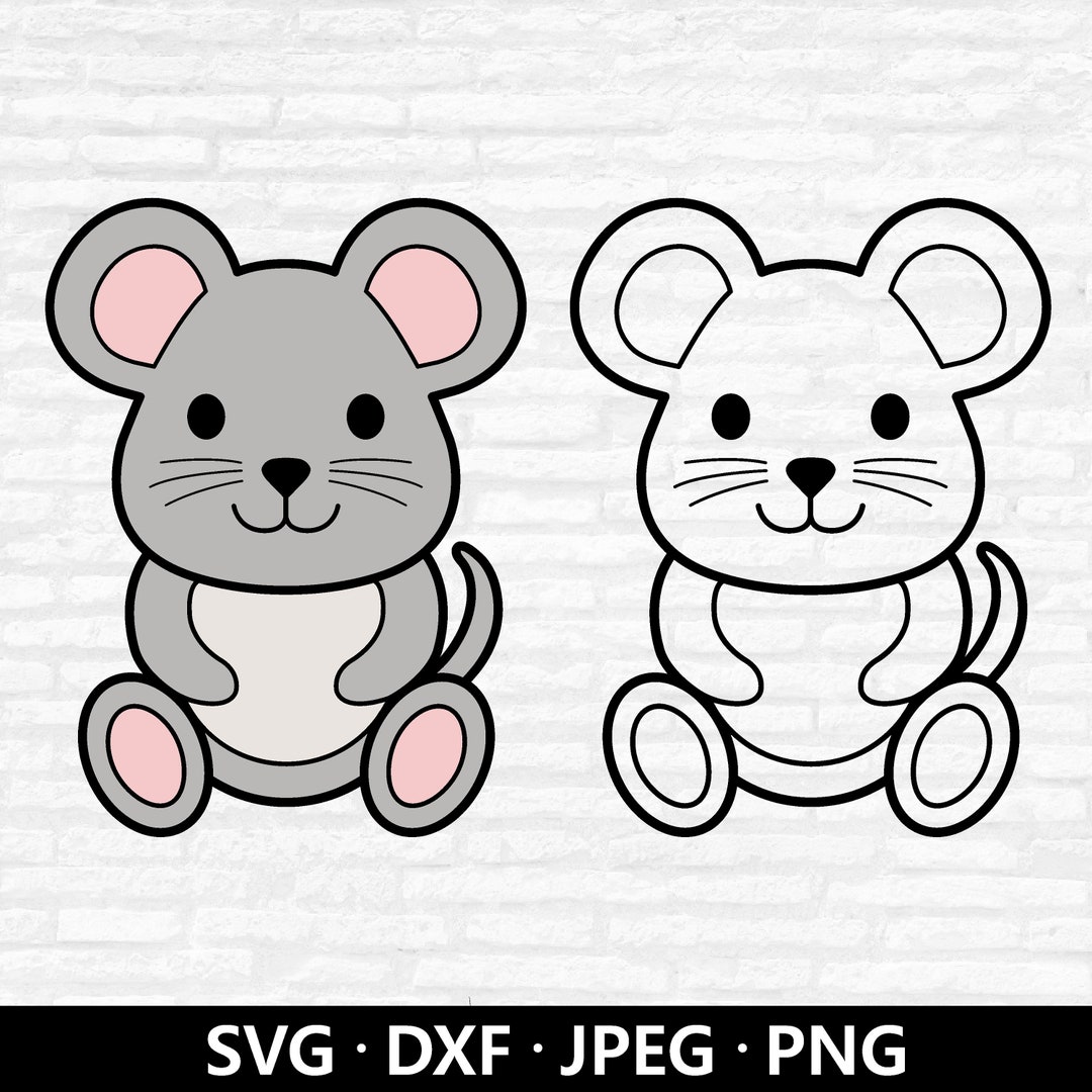 Cute Mouse SVG, Mouse Clipart, Mouse Vector File, Kawaii Animal Svg ...