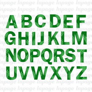 Tropical Leaf Alphabet SVG: Botanical Font Letters (digital Download ...