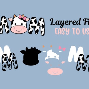 Cow Mom SVG, Cowgirl Mom PNG, Cow Face Svg, Kid Farm Cow Birthday Cut ...