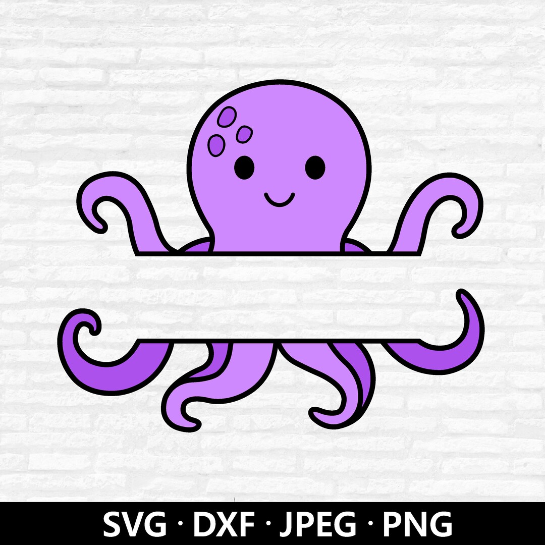 Octopus Monogram SVG: Sea Animal Name Frame (digital Download) - Etsy