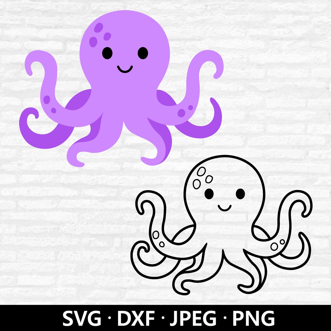 Cute Octopus SVG, Sea Animal SVG. Octopus Clipart, Baby Shower Shirt ...