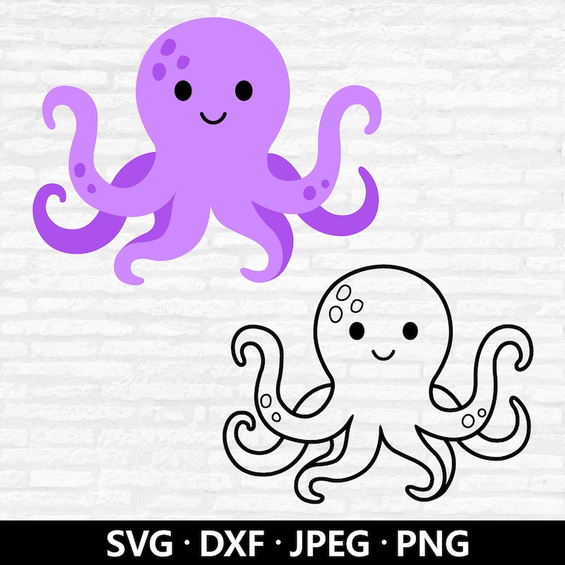 Octopus Line Drawing Svg - Etsy UK