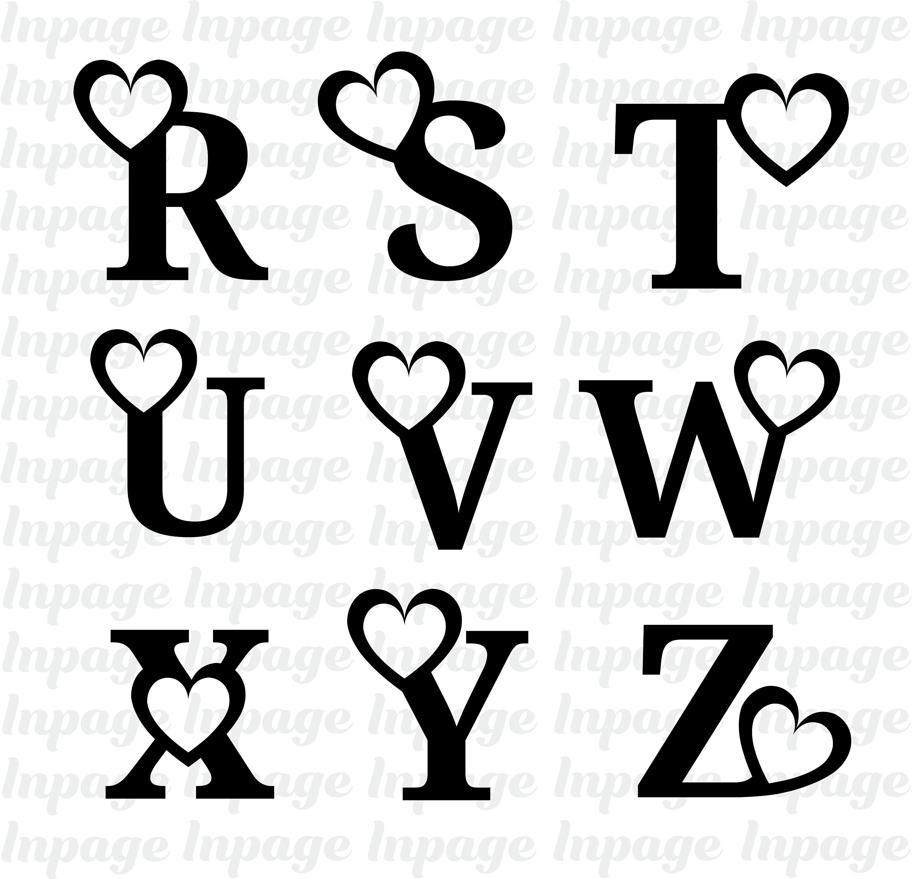 Love Alphabet Letter svg Heart alphabet svg files for | Etsy