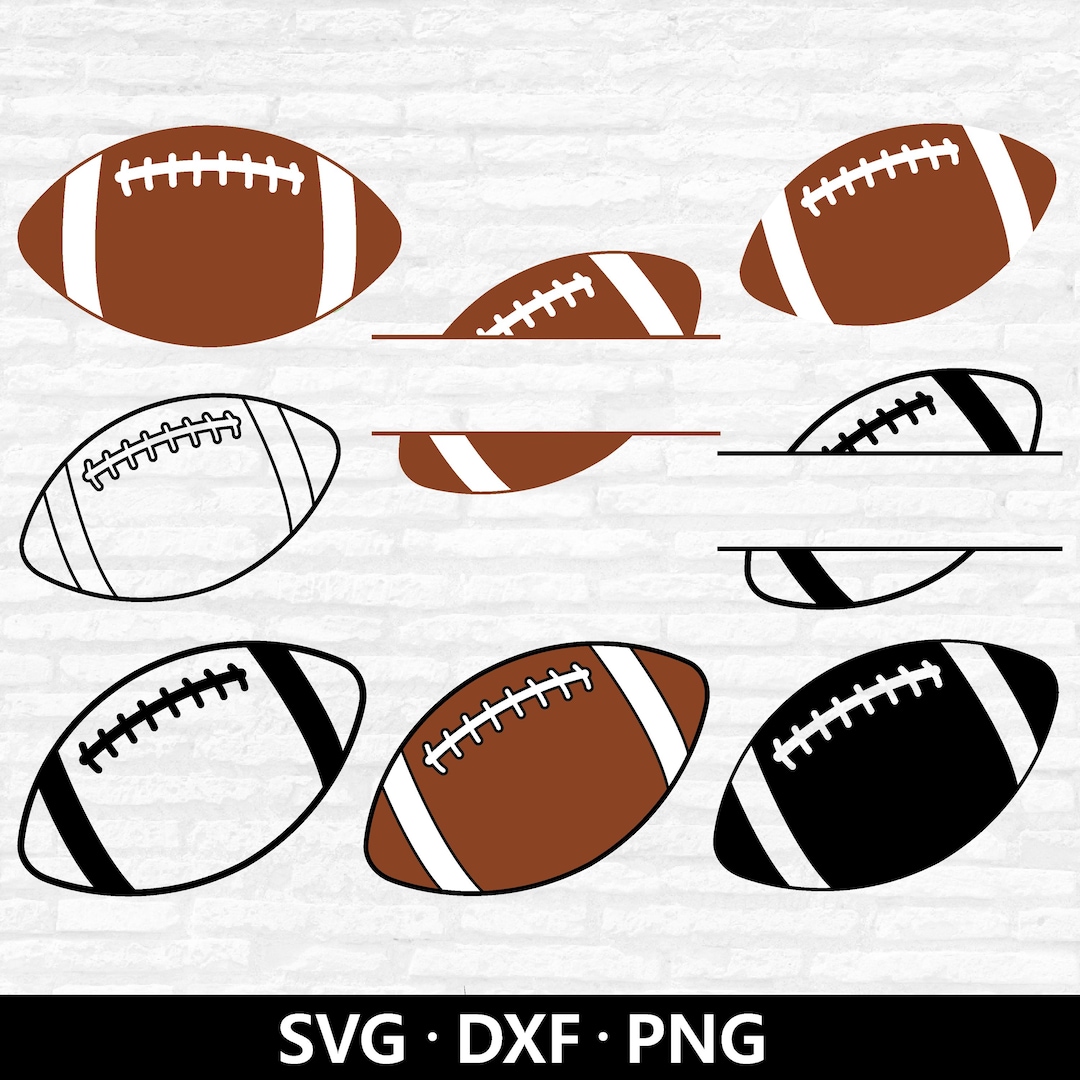 Football SVG Bundle: Outline Vector, Split Monogram, Sports Clipart ...