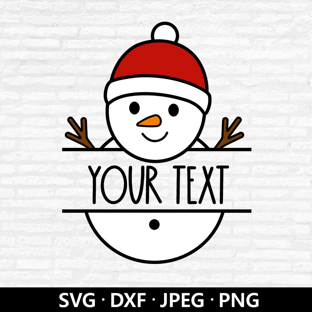 Snowman Monogram SVG, Christmas Cut File, Cute Snowman SVG, Holiday ...