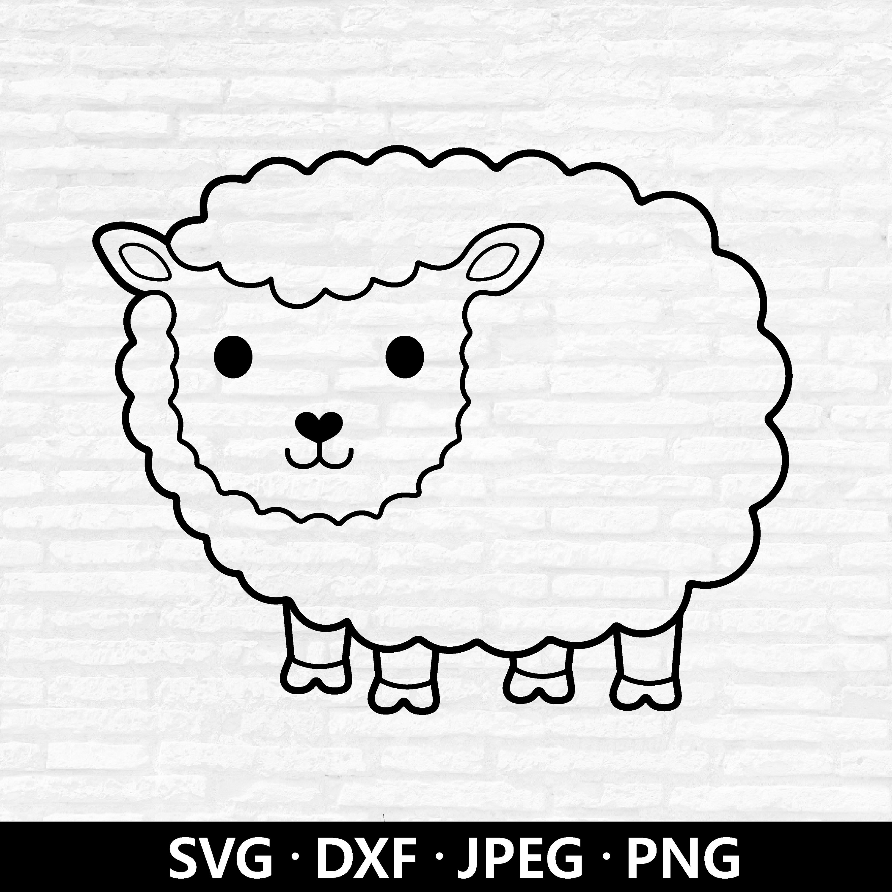 Schaf Umriss SVG, Bauernhof Tiere Vektor, Lamm Clipart, Silhouette ...