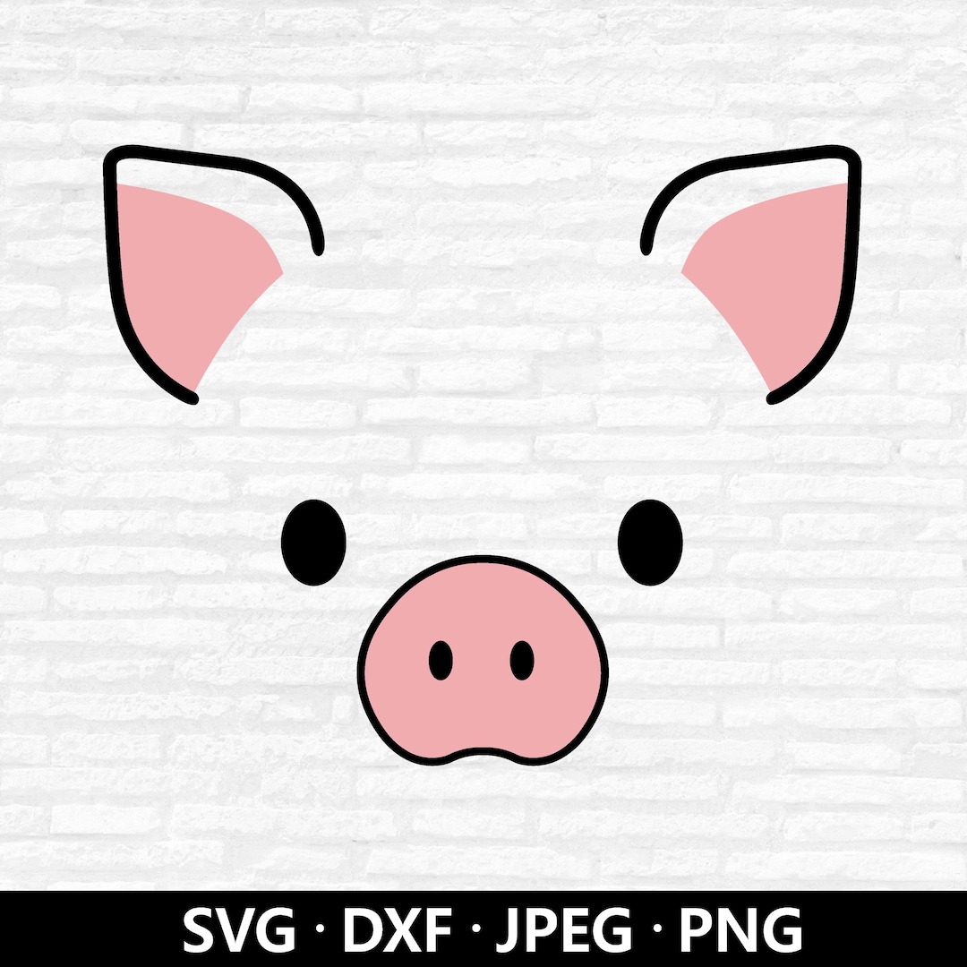 Cute Pig Face SVG, Pig Clipart, Nursery Animal Face SVG, Pig Face ...
