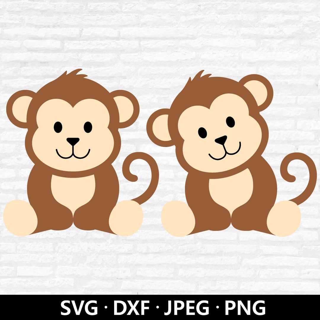 Cute Monkey SVG, Baby Monkey Cricut, Monkey Layered Files Svg, Monkey ...