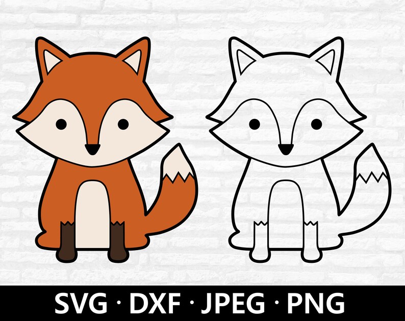 Baby Fox SVG Fox Outline SVG Woodland Animals Svg Cute Fox - Etsy Canada