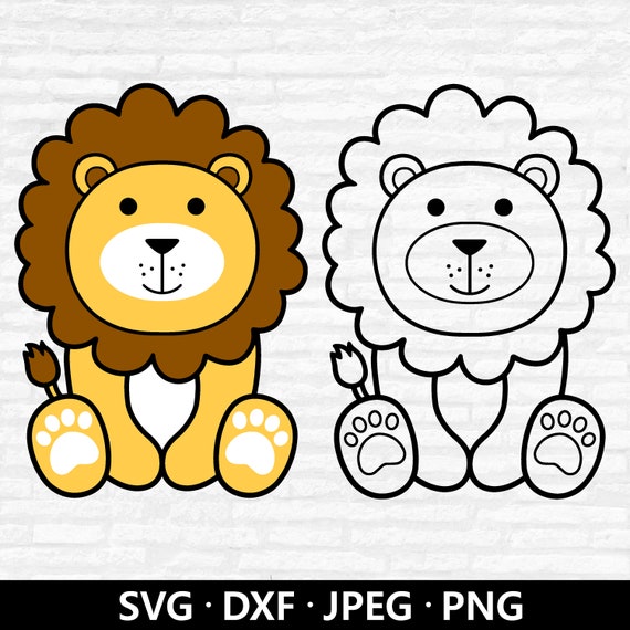 Baby Lion Clipart Black And White