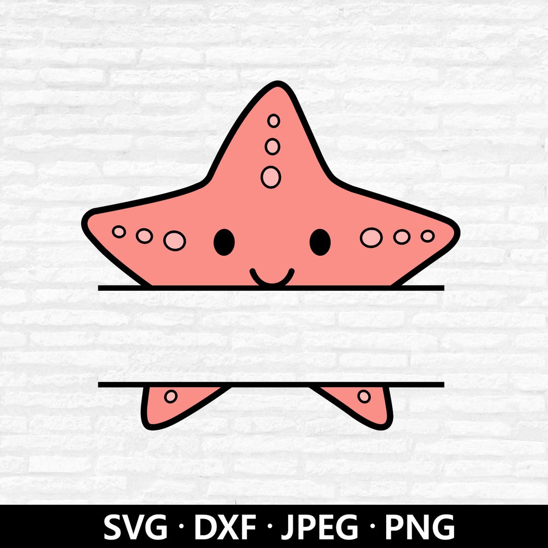 Starfish Monogram SVG: Sea Animal Name Frame (digital Download) - Etsy