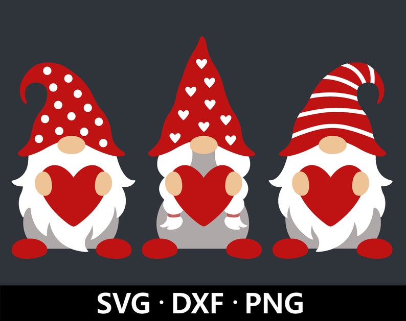 Valentine Gnomes SVG Gnome With Heart SVG Gnome SVG Happy - Etsy