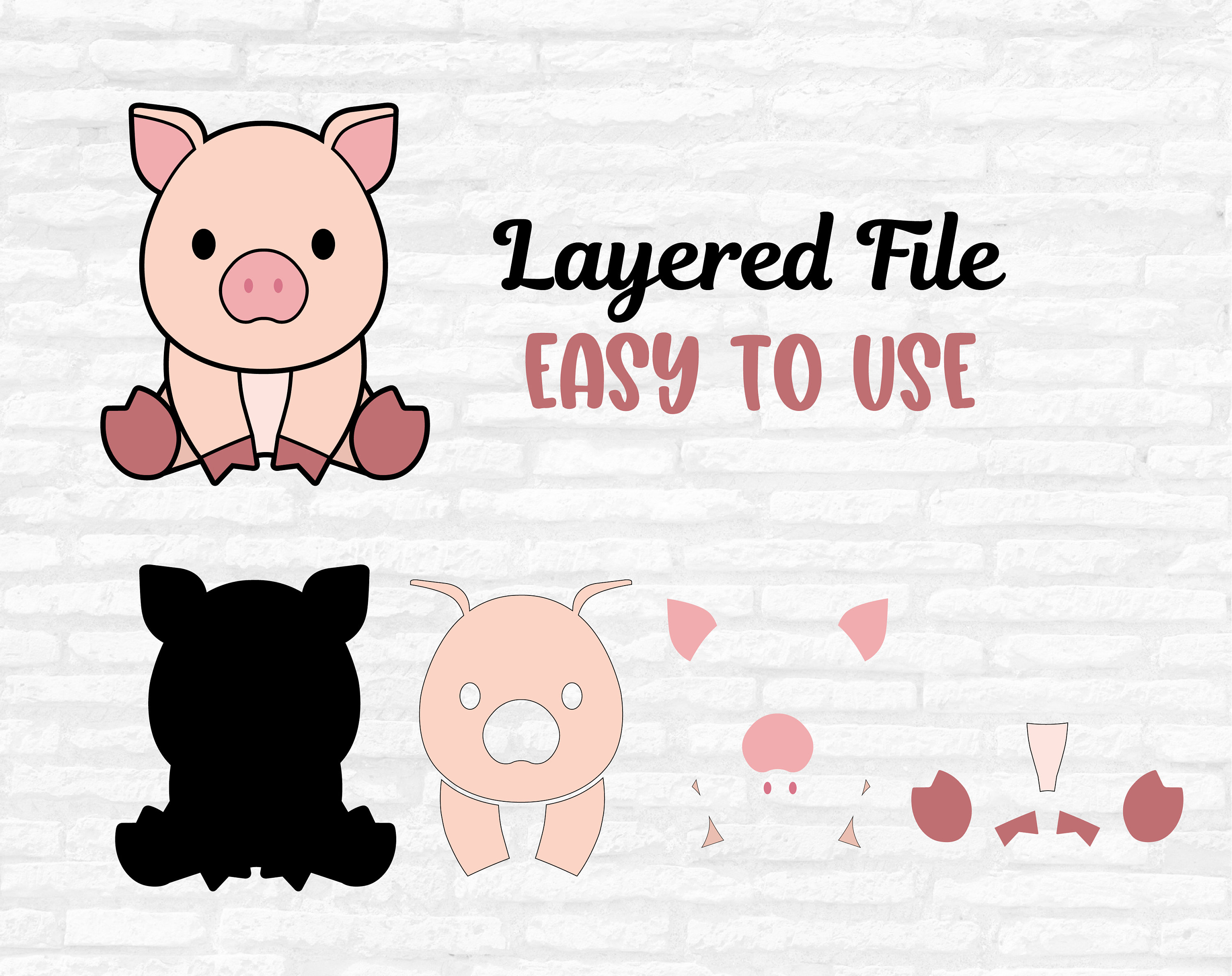 Baby Pig SVG Files for Cricut Pig Cut File Cute Pig Svg | Etsy Australia