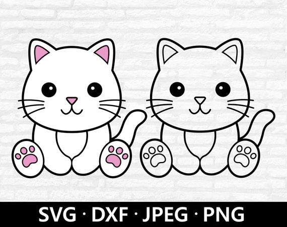 Cat SVG Cute Cat Cut File Kitty SVG Kitten Svg Baby Cat - Etsy