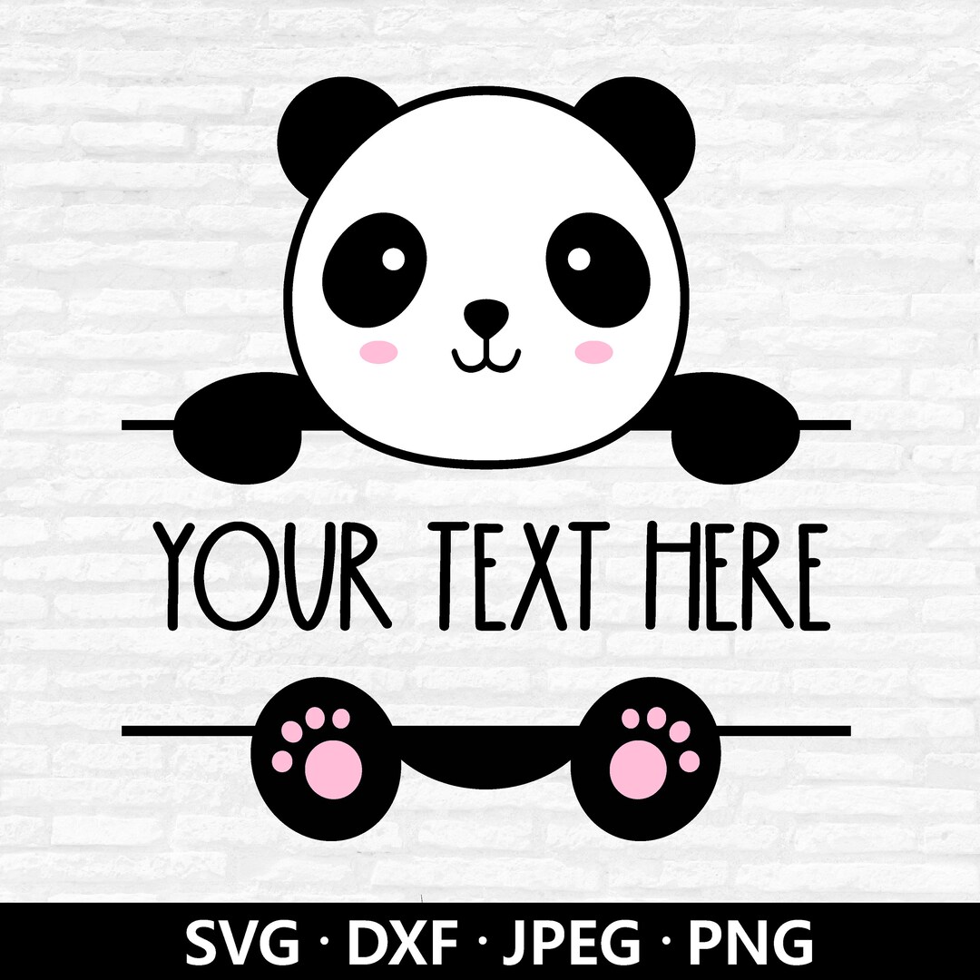 Panda Monogram SVG, Cuttable Baby Panda SVG, Panda Svg Dxf File for ...