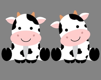 INSTANT Download. Cute Sitting Cow Svg Cut File and Clip Art ...