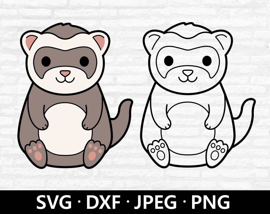 Cute Ferret SVG Ferret Clipart Forest Animal Clipart Ferret - Etsy