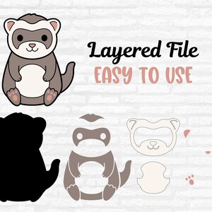 Cute Ferret SVG, Ferret Clipart, Forest Animal Cutting File, Cute ...