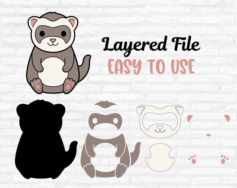 Cute Ferret SVG Ferret Clipart Forest Animal Clipart Ferret - Etsy