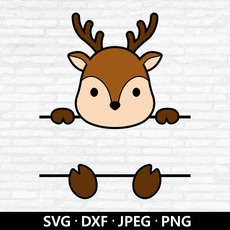 Deer Monogram SVG: Baby Reindeer Split Design (digital Download) - Etsy