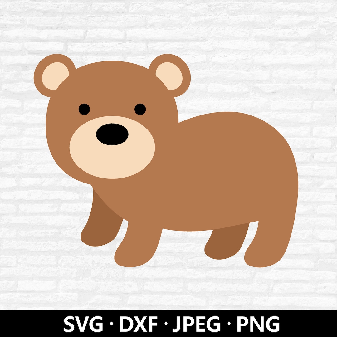 Brown Bear SVG, Woodland Animals Vector, Layered Cut File (digital ...