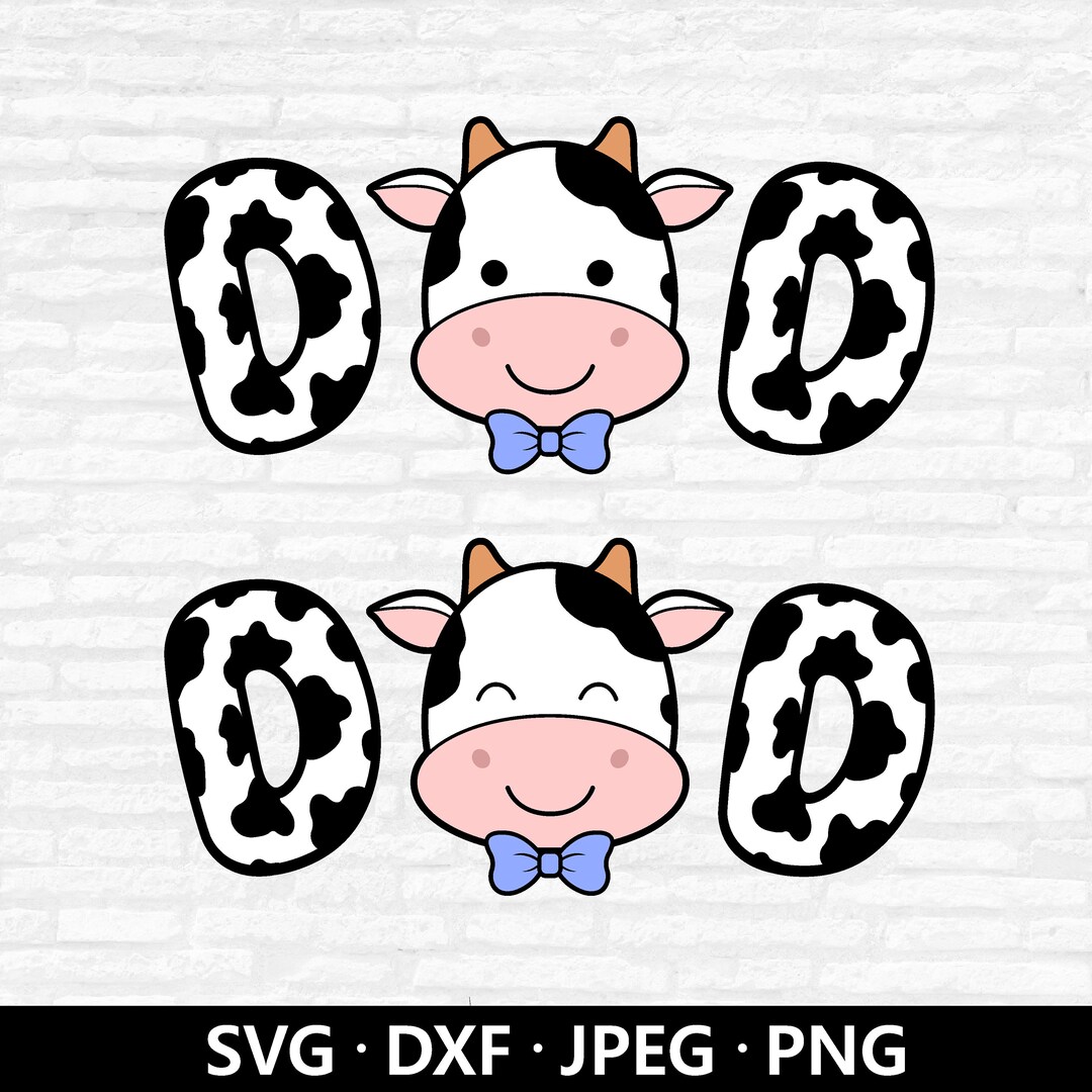 Cow Dad SVG, Cow Face Daddy Vector, Kid Farm Cow Parents Birthday ...