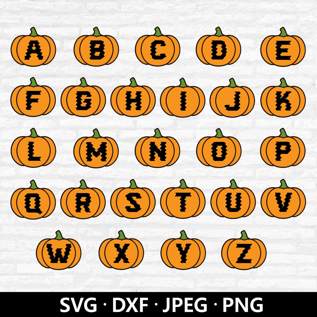Pumpkin Monogram Svg, Pumpkin Vector, Pumpkin Alphabet Svg ...