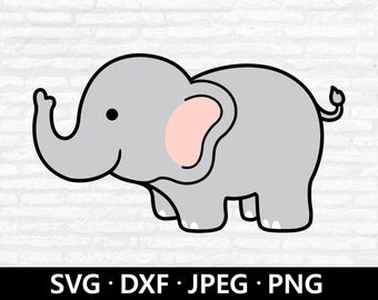 Baby Elephant SVG. Cricut Cut Files Layered. Silhouette. - Etsy
